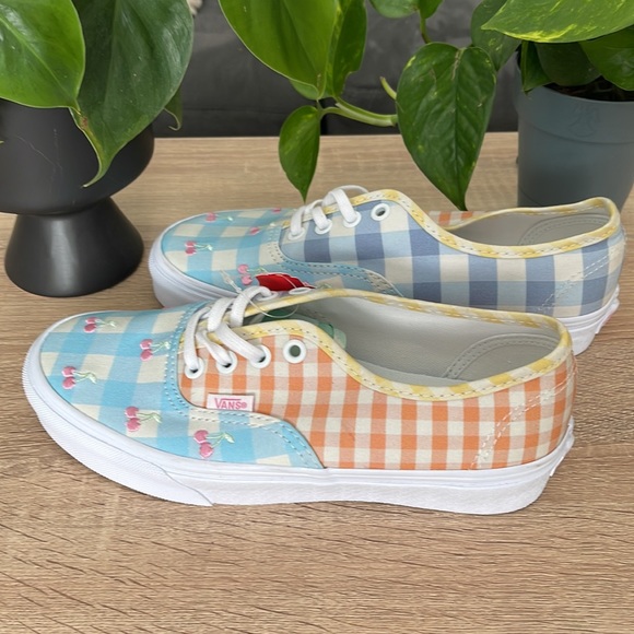 Vans | Shoes | Vans Gingham Blockplaidcheckered With Cherries | Poshmark